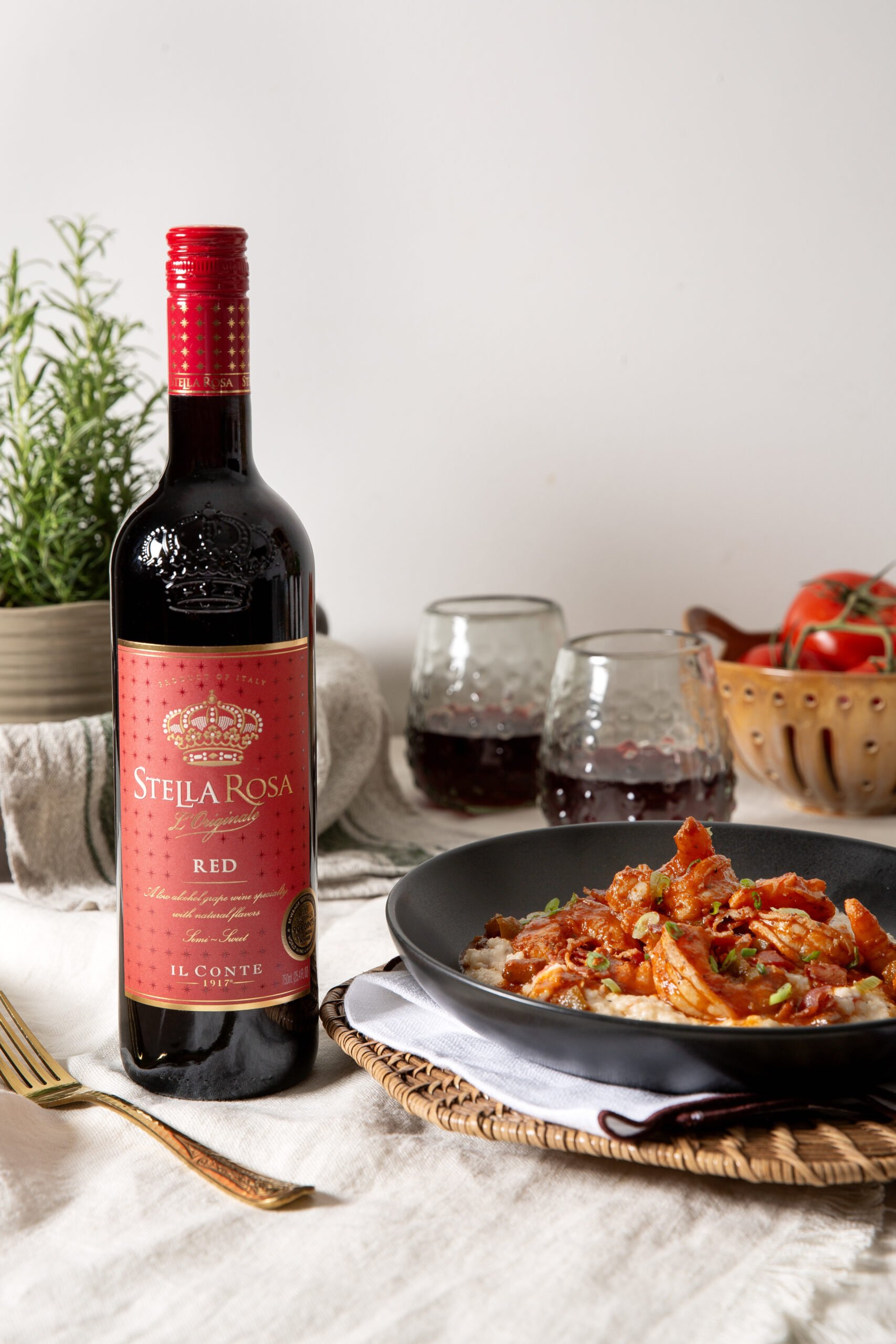 Shrimp over Creamy Grits - Stella Rosa